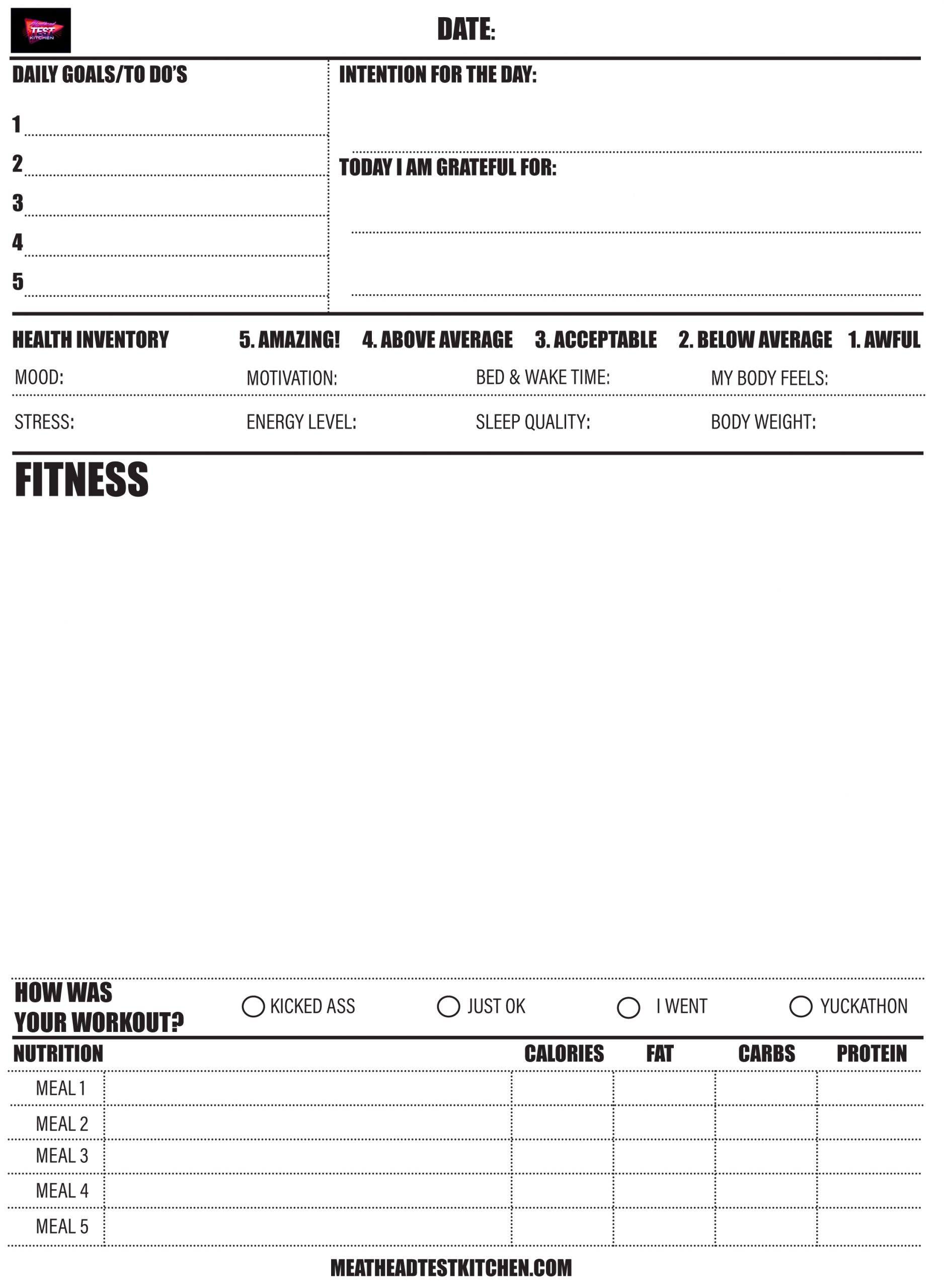 Training Notebook Page